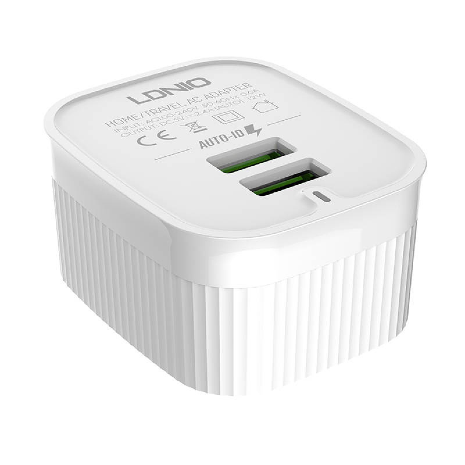 Φορτιστής Ταξιδιού Ldnio A201 Adapter 2xUSB-A White